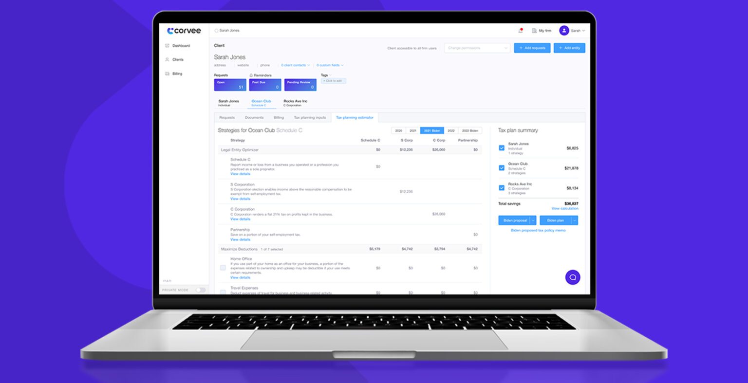 Corvee | Tax Planning Software for Tax and Accounting Firms